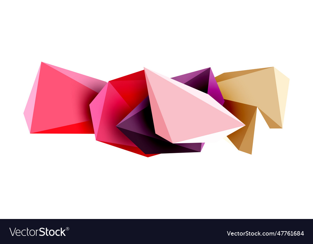 3d low poly triangle design elements Royalty Free Vector
