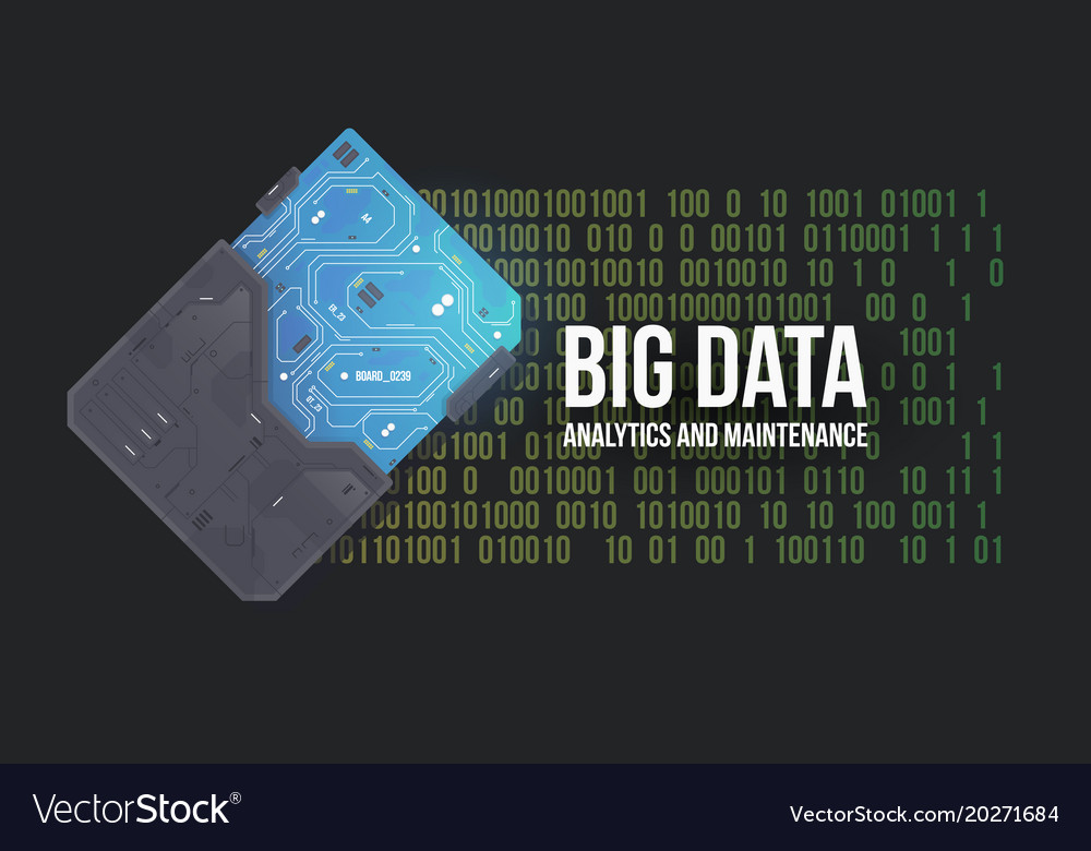 Big data abstract background high tech circuit Vector Image