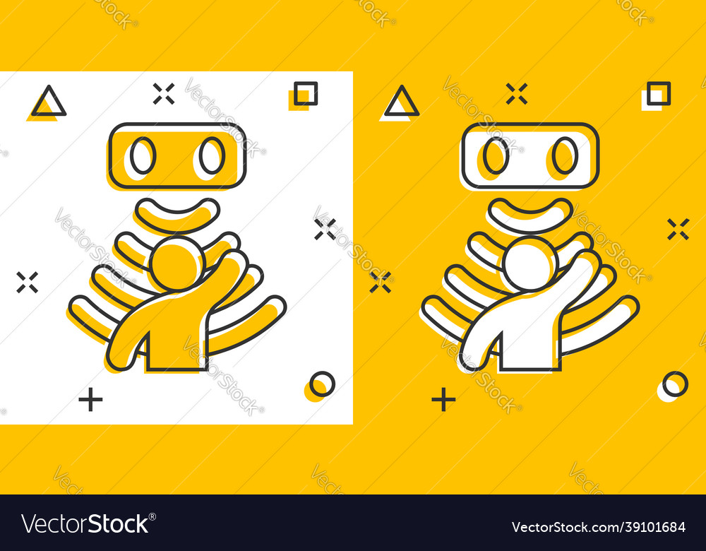 Motion sensor icon in comic style sensor waves Vector Image