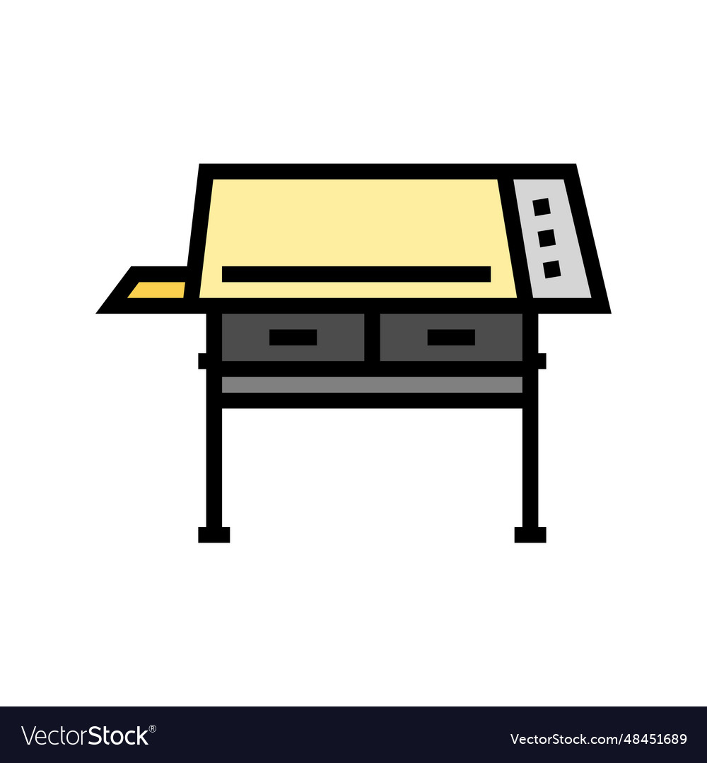 Drafting table architectural drafter color icon Vector Image Drafting table architectural drafter color icon Vector Image