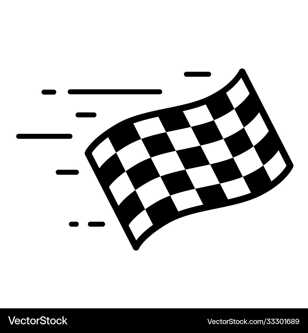 Fast moving checkered start flag fast start Vector Image