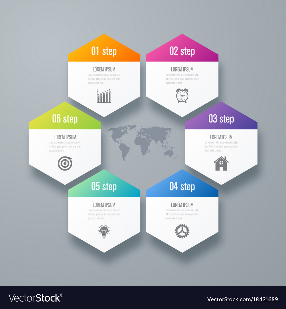 Infographics six options Royalty Free Vector Image