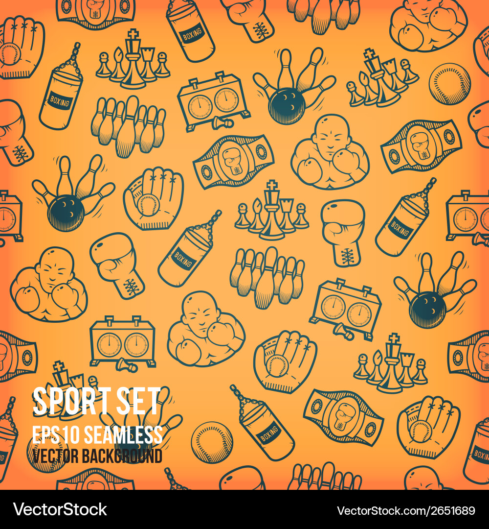 Sports seamless background equipment Royalty Free Vector