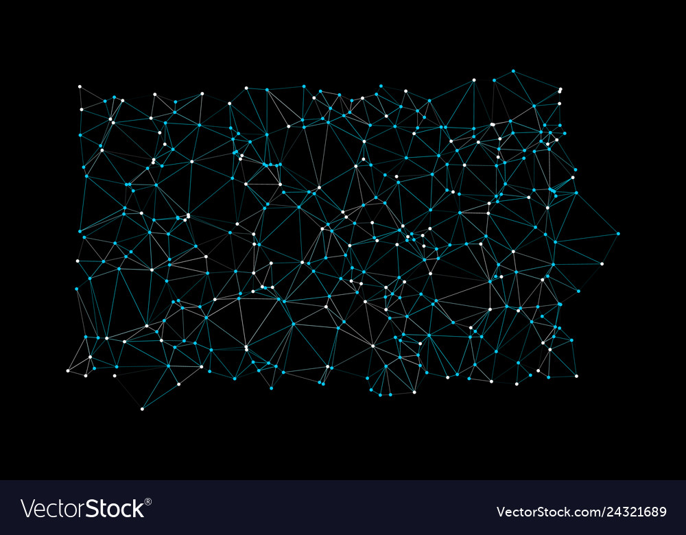 Triangles elements connected network conception Vector Image