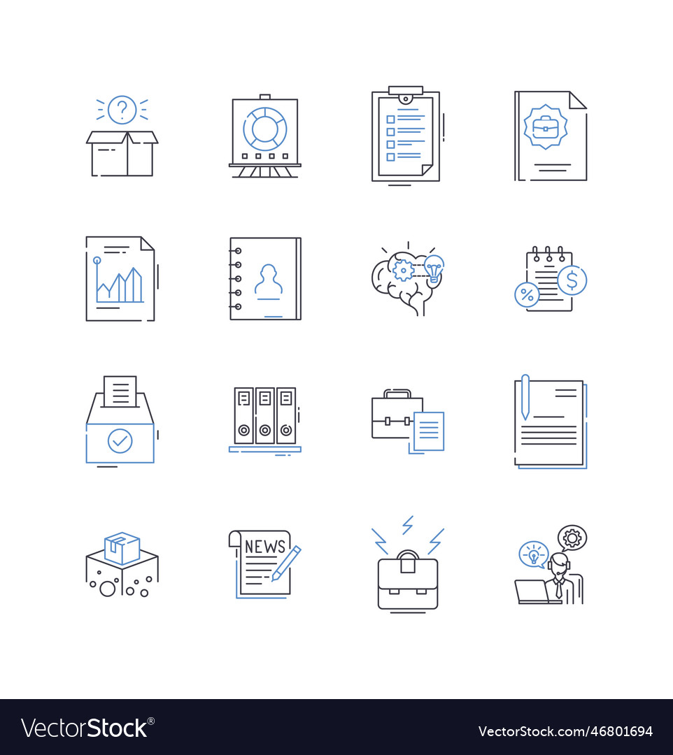 Agile methodology line icons collection sprint Vector Image
