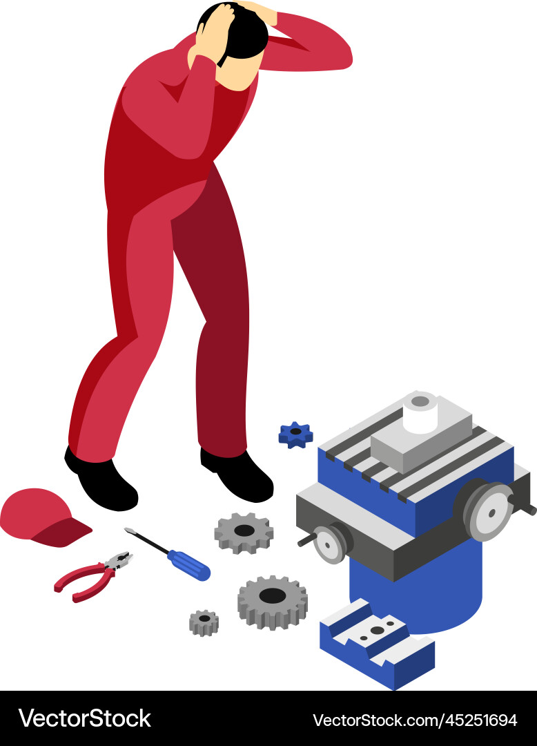 Mechanic isometric Royalty Free Vector Image - VectorStock