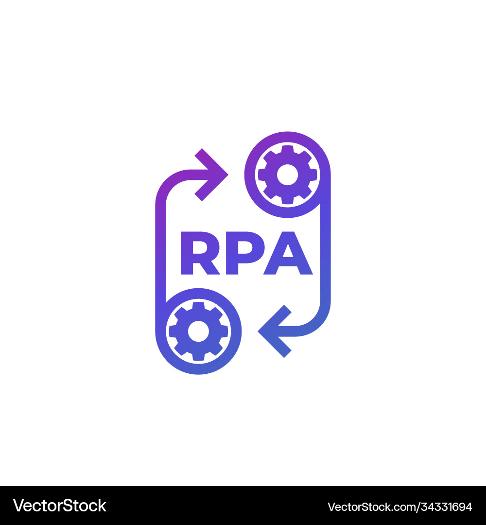 Rpa icon with gears Royalty Free Vector Image - VectorStock