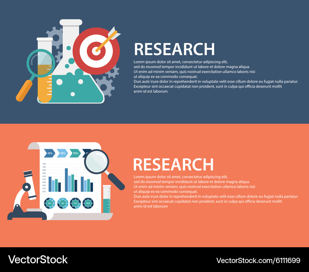 Flat style business research infographic concept Vector Image
