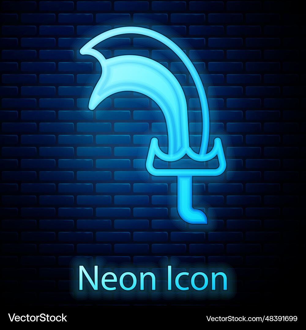 Glowing neon sword for game icon isolated on Vector Image