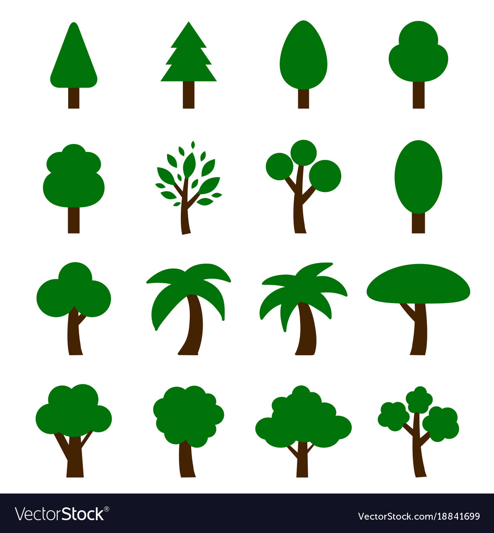 Tree icon set Royalty Free Vector Image - VectorStock