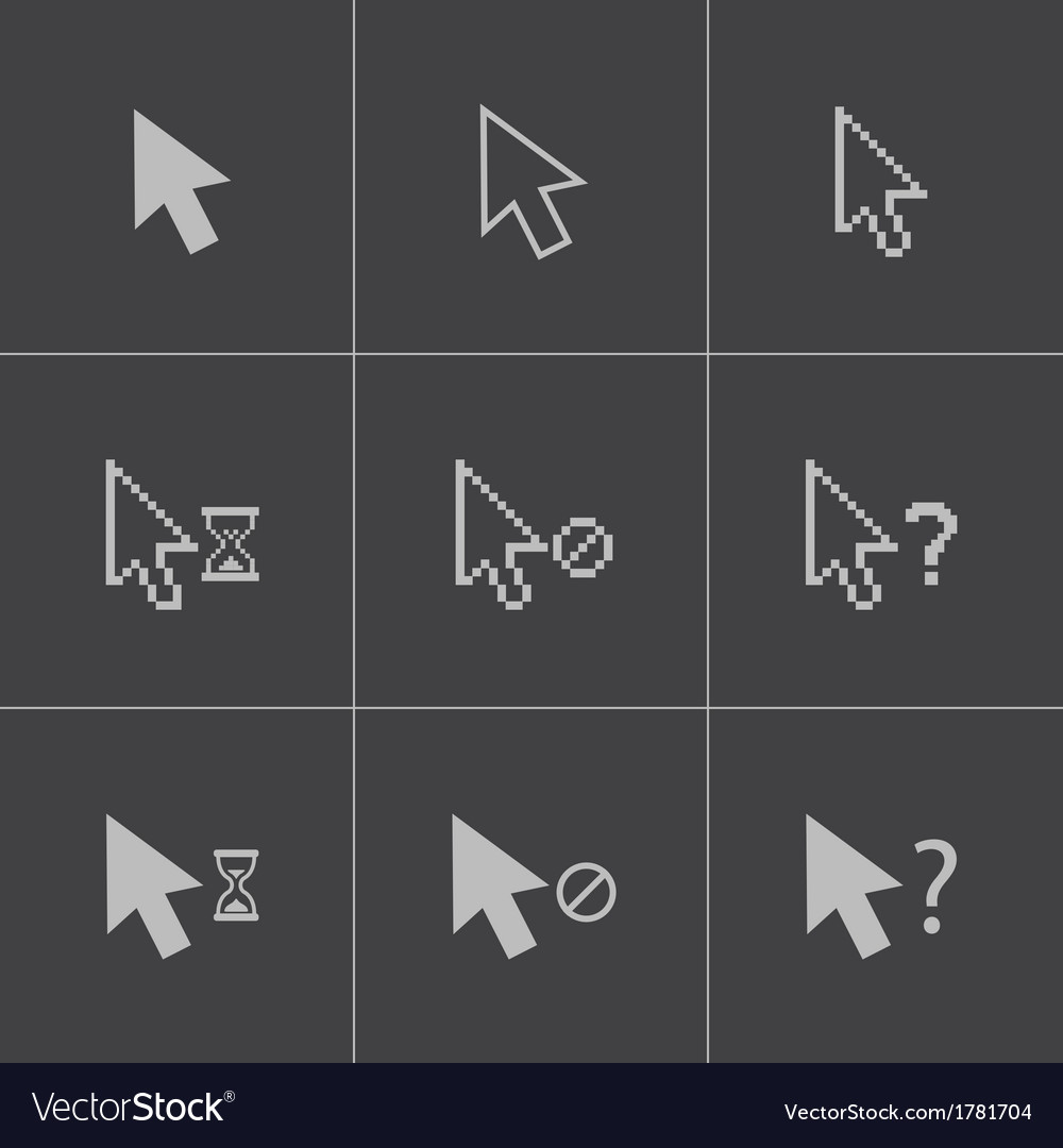 Black Mouse Cursor Icons Set Royalty Free Vector Image