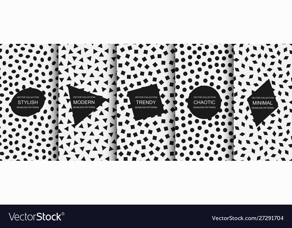 Collection seamless simple patterns Royalty Free Vector
