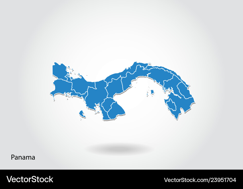 Panama map design with 3d style blue map Vector Image
