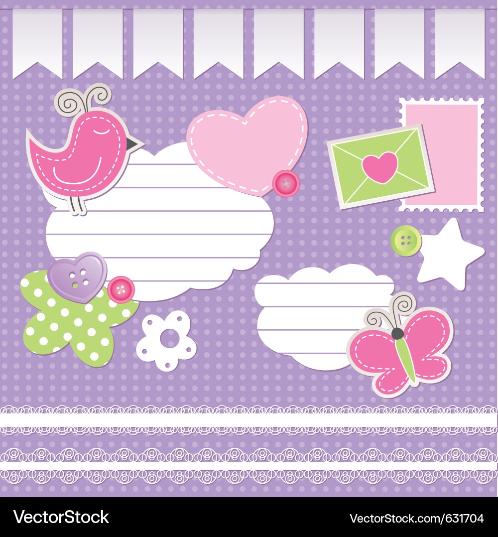 Set scrapbook elements Royalty Free Vector Image