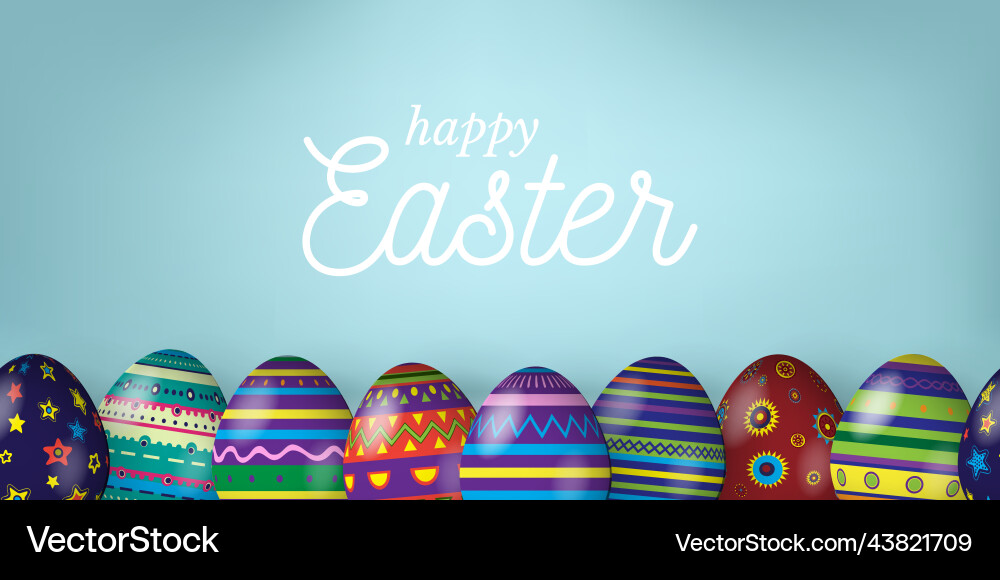 Happy easter cartoon web banner template Vector Image