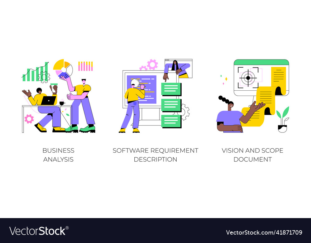Project development specifications abstract Vector Image