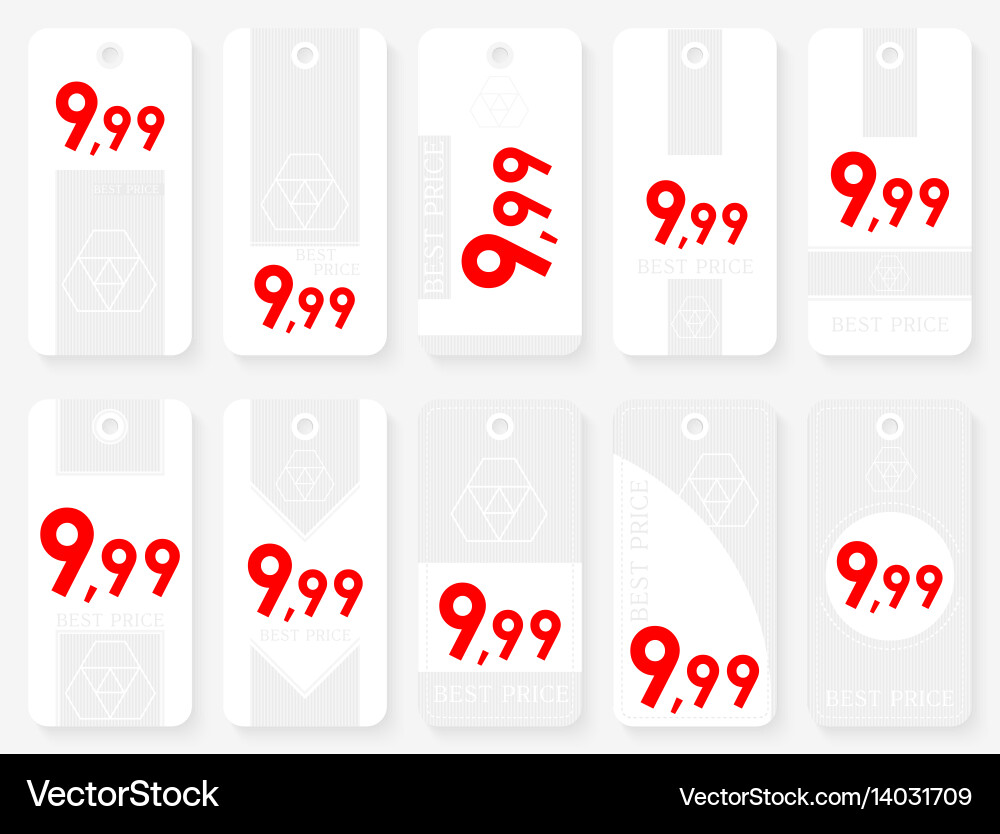 Rectangle sale tags set ten white Royalty Free Vector Image