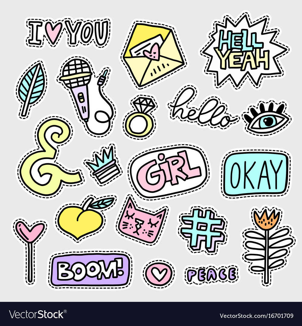 Set patch designs Royalty Free Vector Image - VectorStock