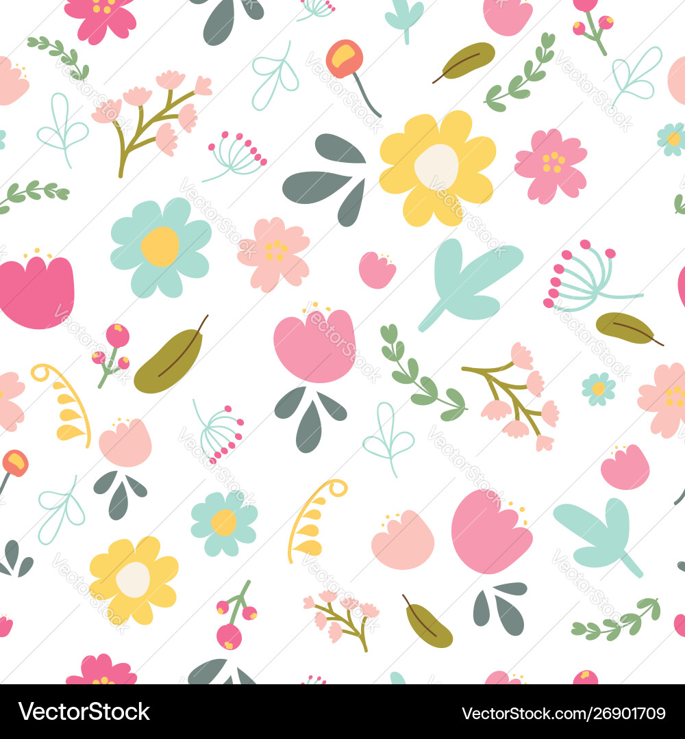 Spring or summer flower blooming garden seamless Vector Image