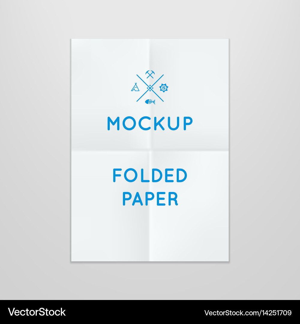 Template of folded poster placed Royalty Free Vector Image