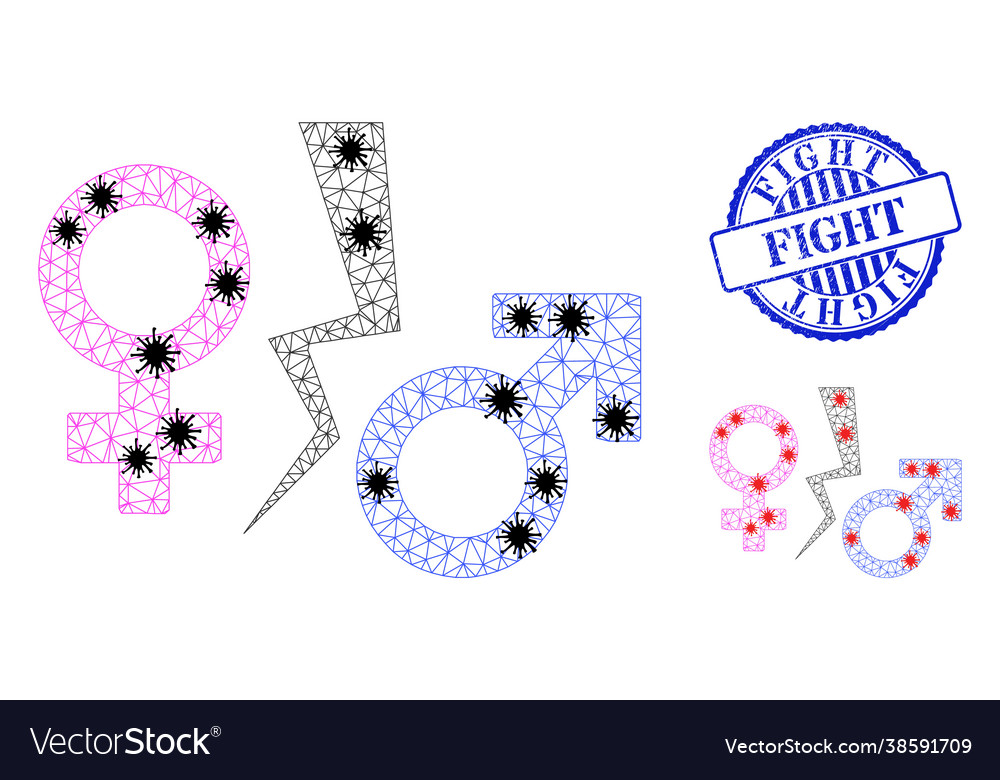 Wire Frame Mesh Divorce Symbol Icons Royalty Free Vector