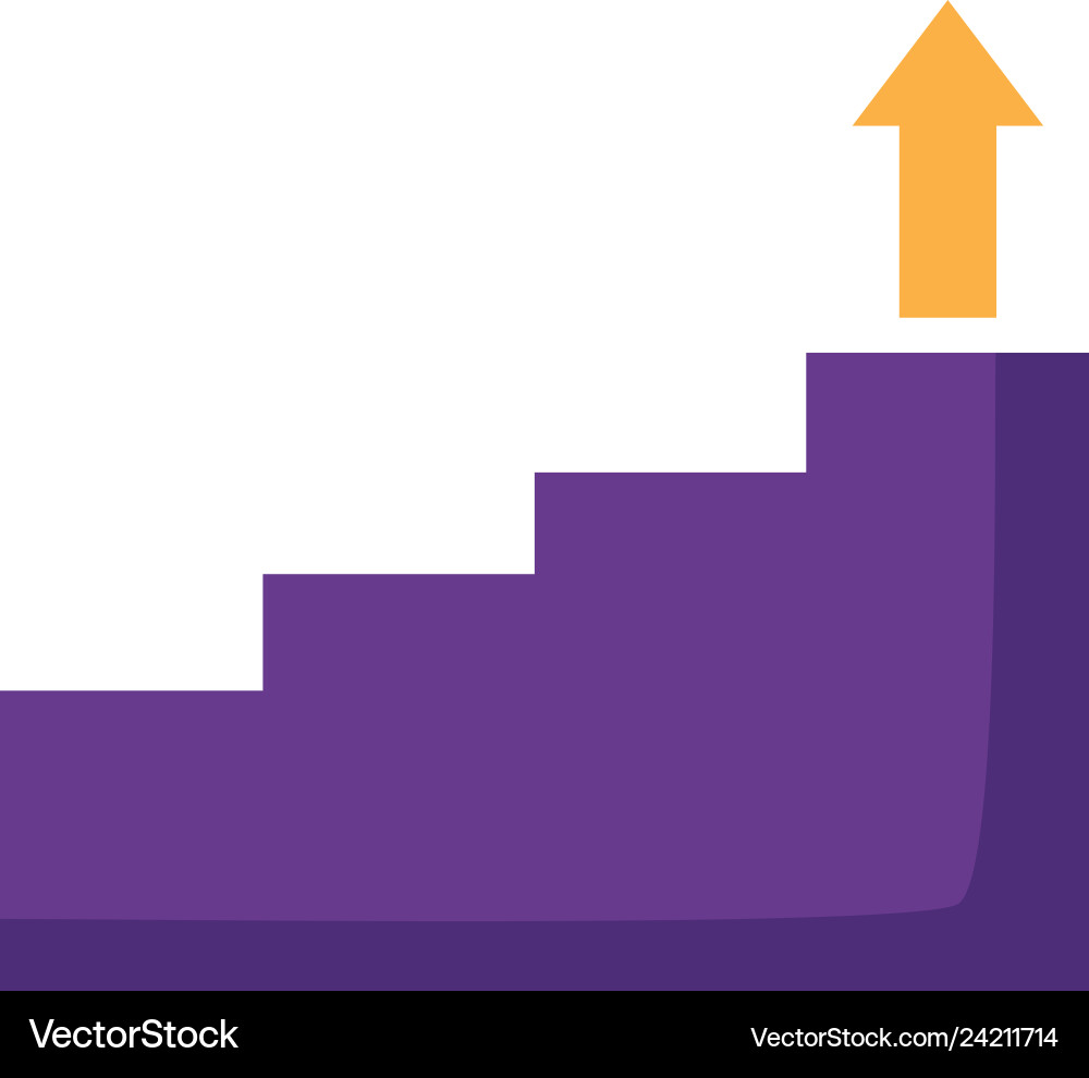 Business stairs step arrow up Royalty Free Vector Image
