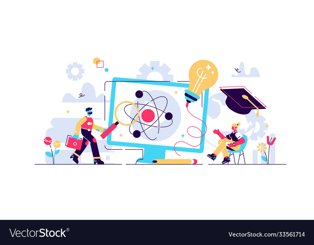 Edtech flat tiny Royalty Free Vector Image - VectorStock
