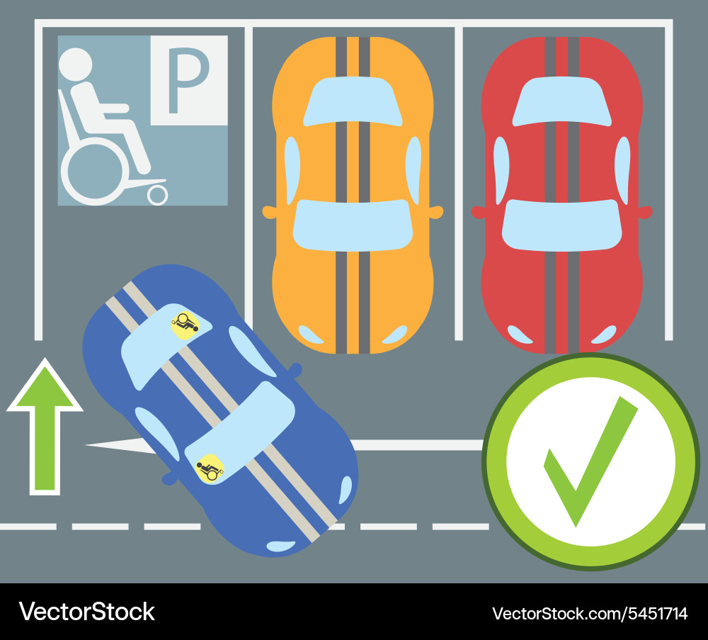 Flat design modern of parking a car instruction Vector Image