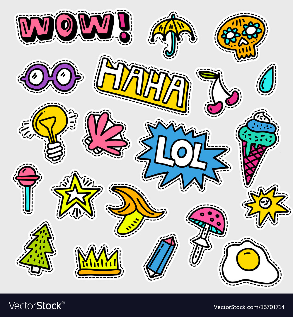 Patch collection Royalty Free Vector Image - VectorStock