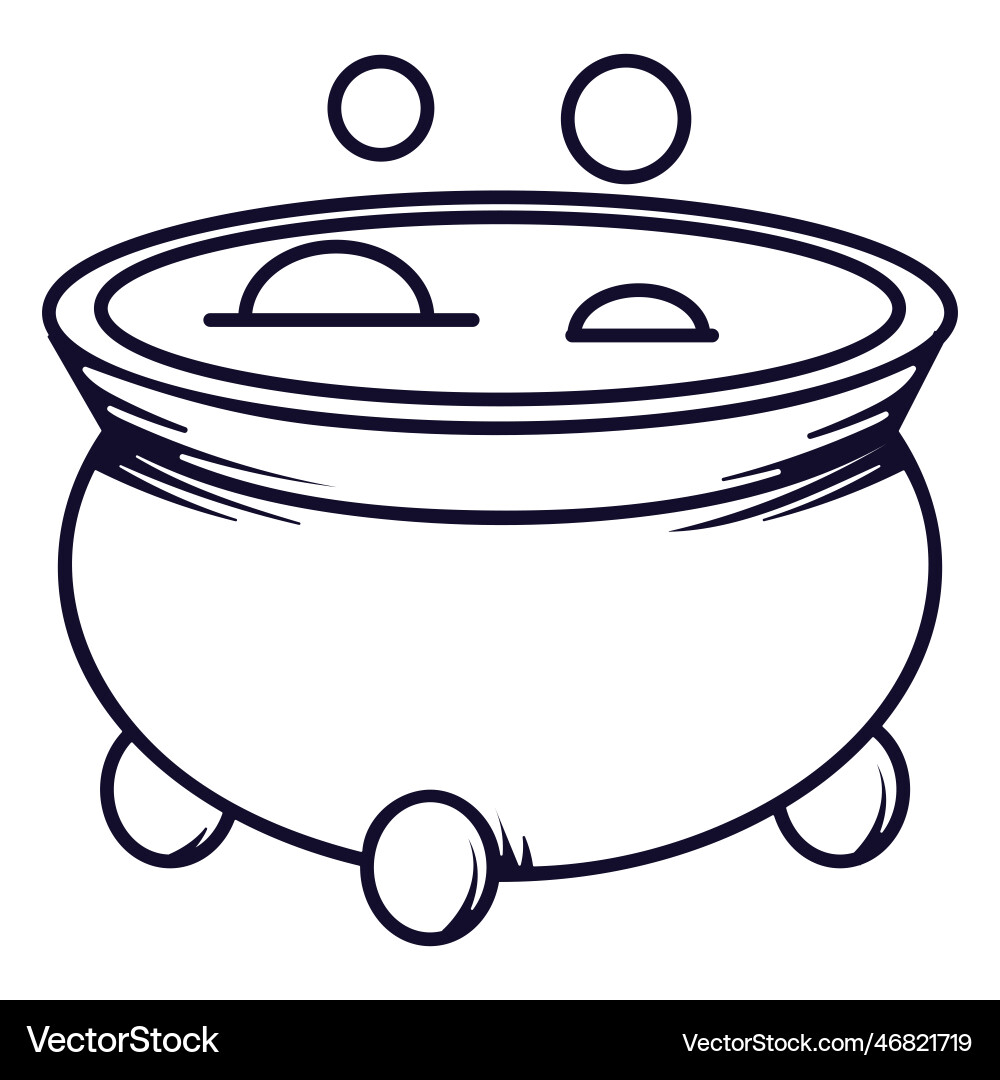 Bubbling cauldron icon line Royalty Free Vector Image