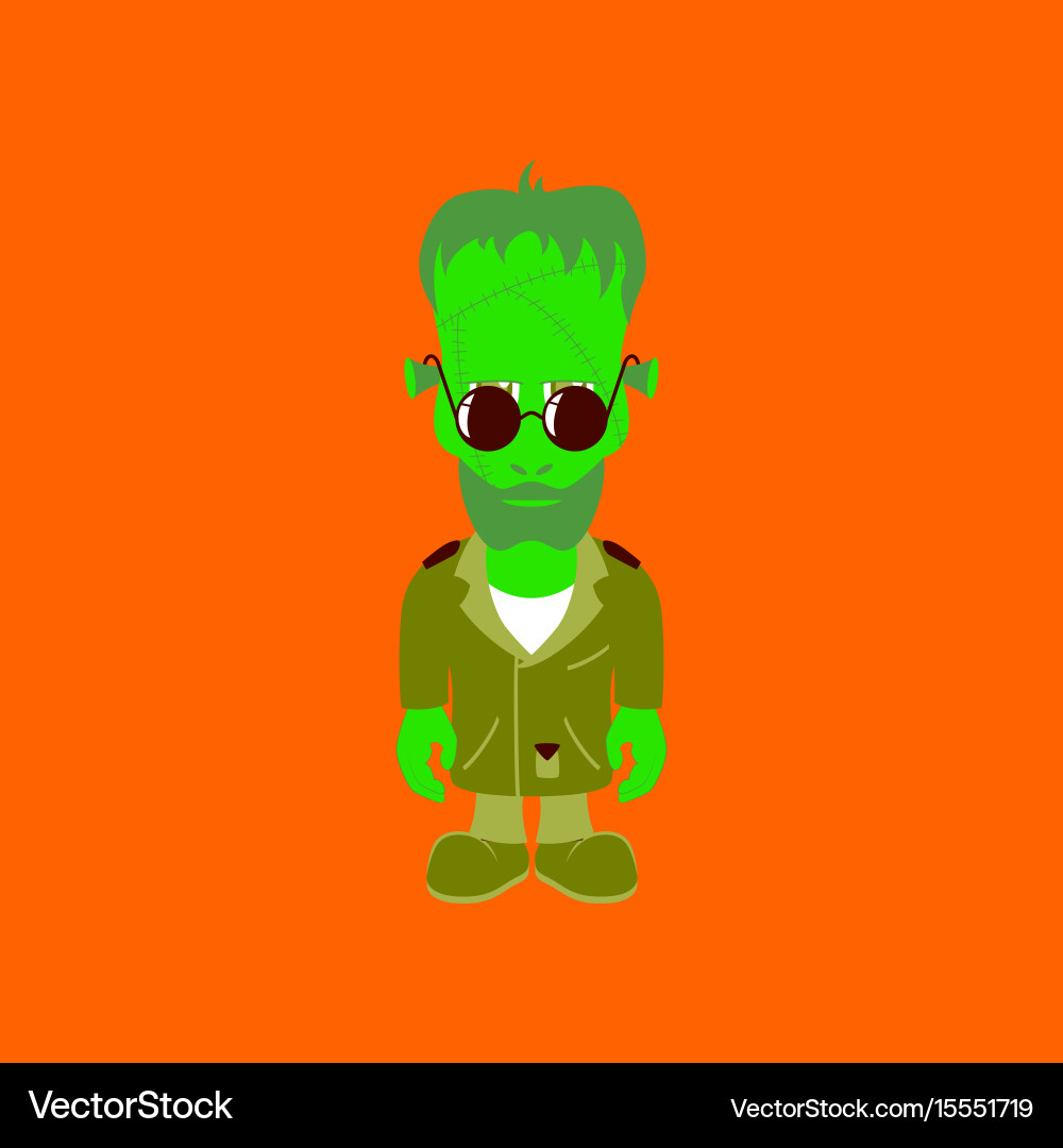 Flat on background of zombie men Royalty Free Vector Image