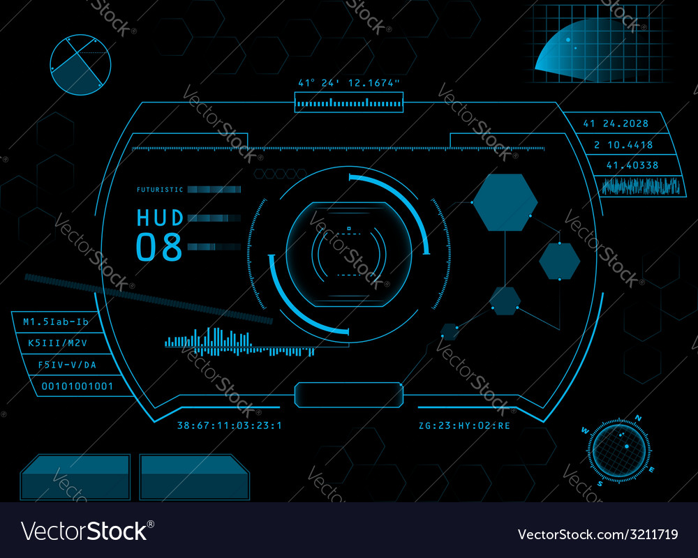 Futuristic user interface hud Royalty Free Vector Image Futuristic user interface hud Royalty Free Vector Image