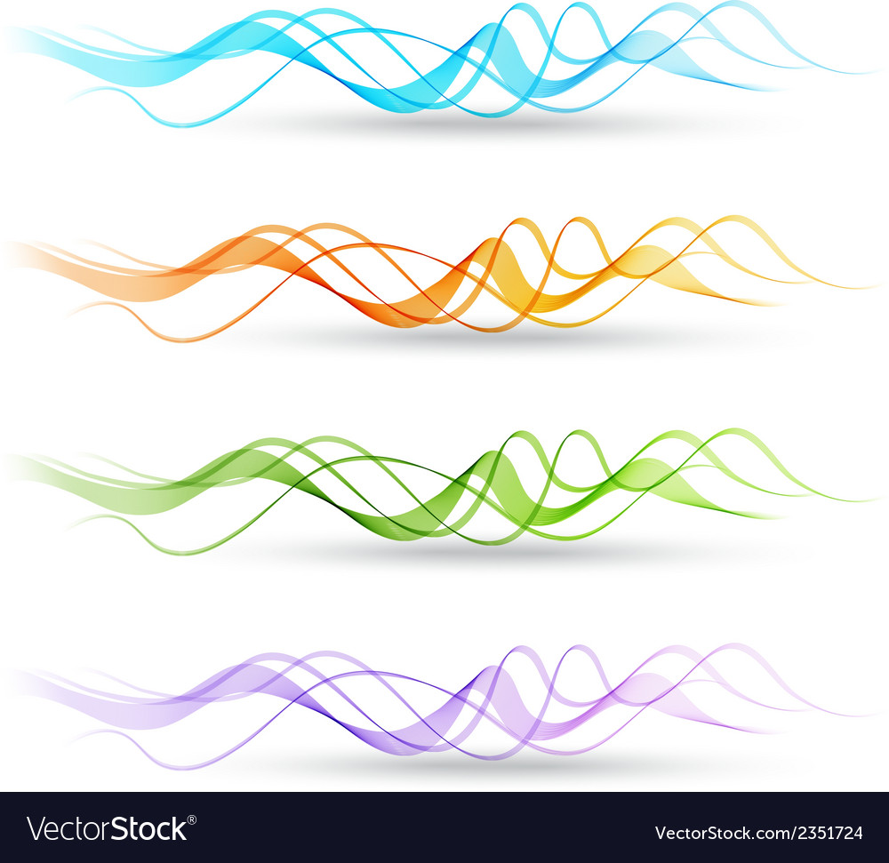 Abstract colorful transparent wave Royalty Free Vector Image
