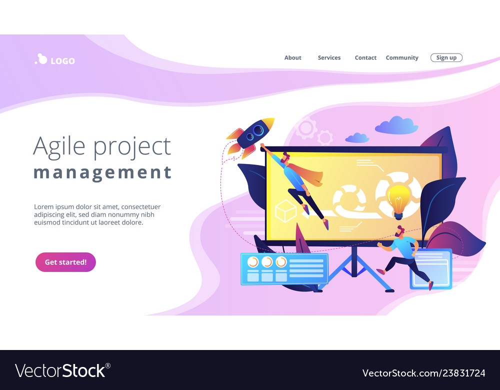 Agile project managementconcept landing page Vector Image