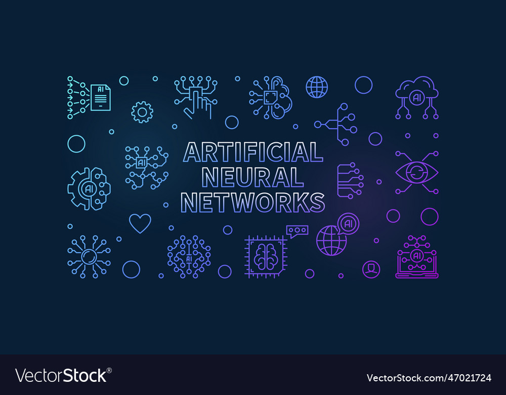 Artificial Neural Networks Outline Horizontal Vector Image