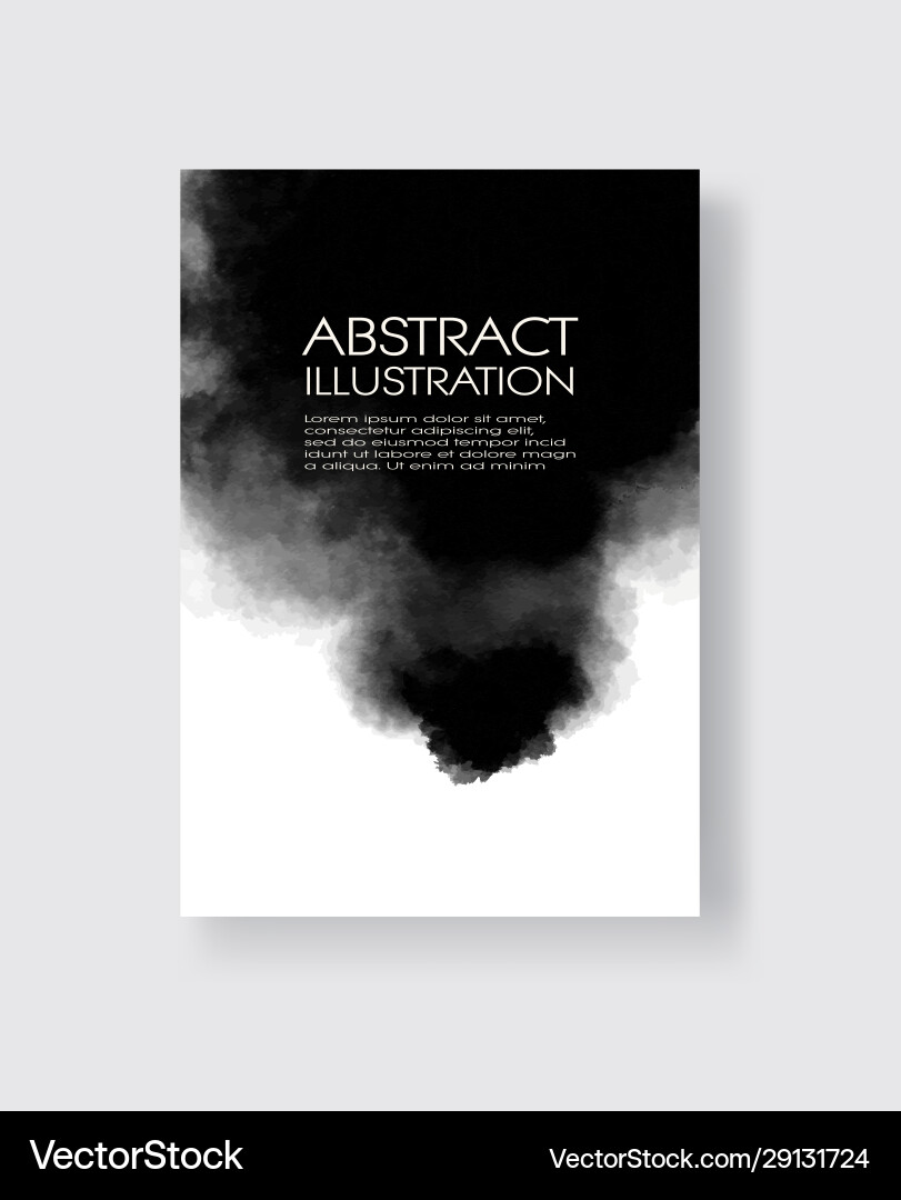 Black ink brush stroke banner on white background Vector Image