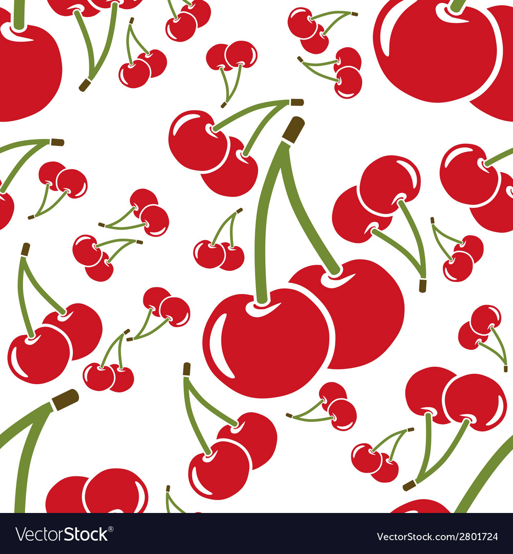 Cherry seamless pattern Royalty Free Vector Image