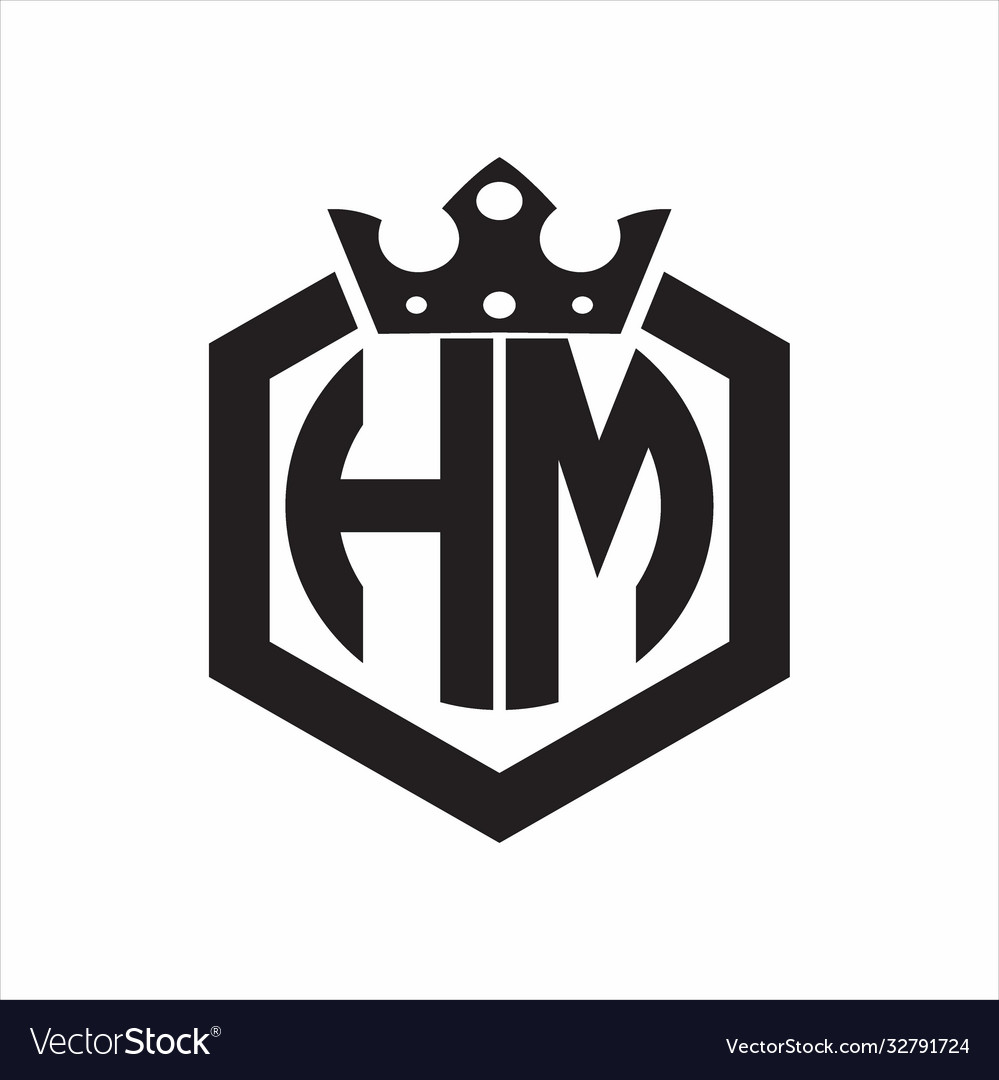 Hm logo monogram rounded hexagon shape Royalty Free Vector Hm logo monogram rounded hexagon shape Royalty Free Vector