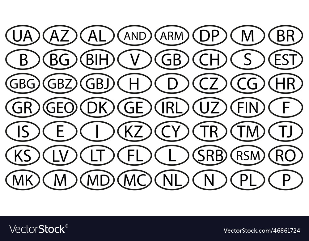 Oval sticker of european union countries Vector Image