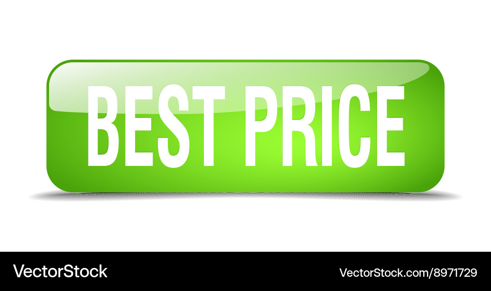 Best price green square 3d realistic isolated web Vector Image