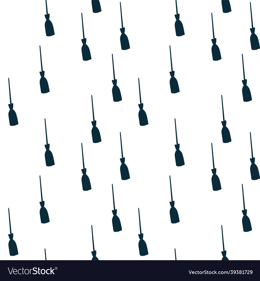 Broom halloween witch simple seamless pattern Vector Image