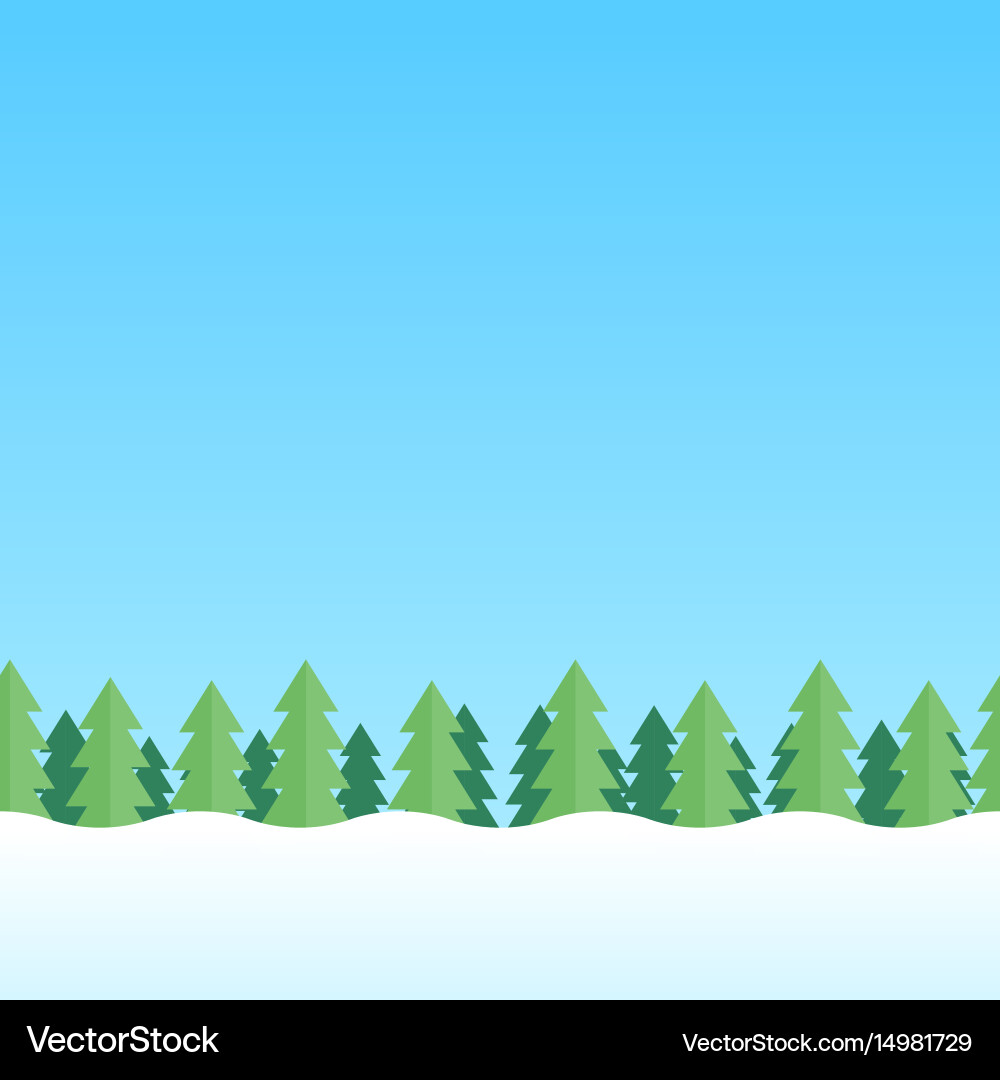 Seamless background with winter nature landscape Vector Image