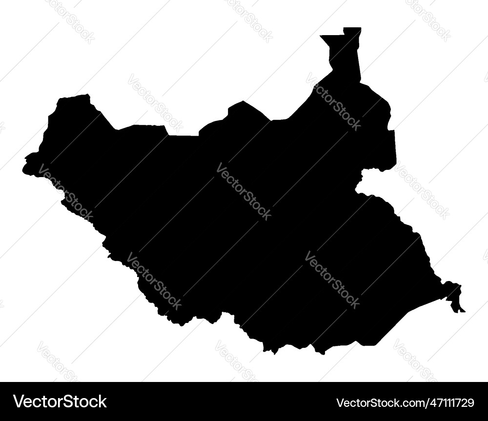 South sudan silhouette map Royalty Free Vector Image
