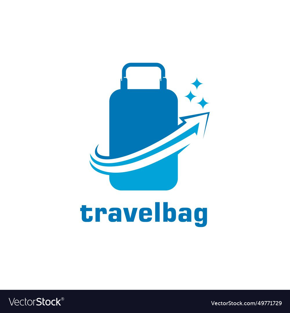 Travel luggage logo design Royalty Free Vector Image