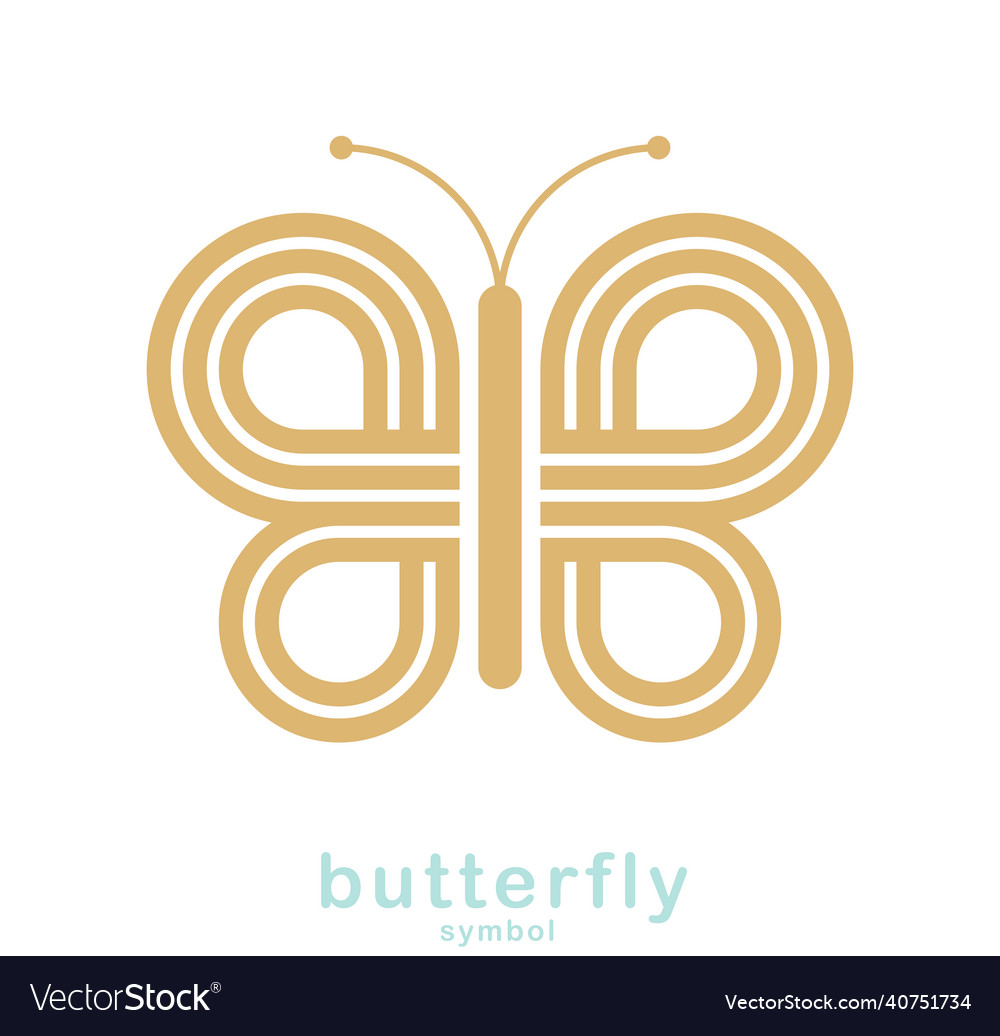 Butterfly beautiful geometric line art symbol Vector Image Butterfly beautiful geometric line art symbol Vector Image