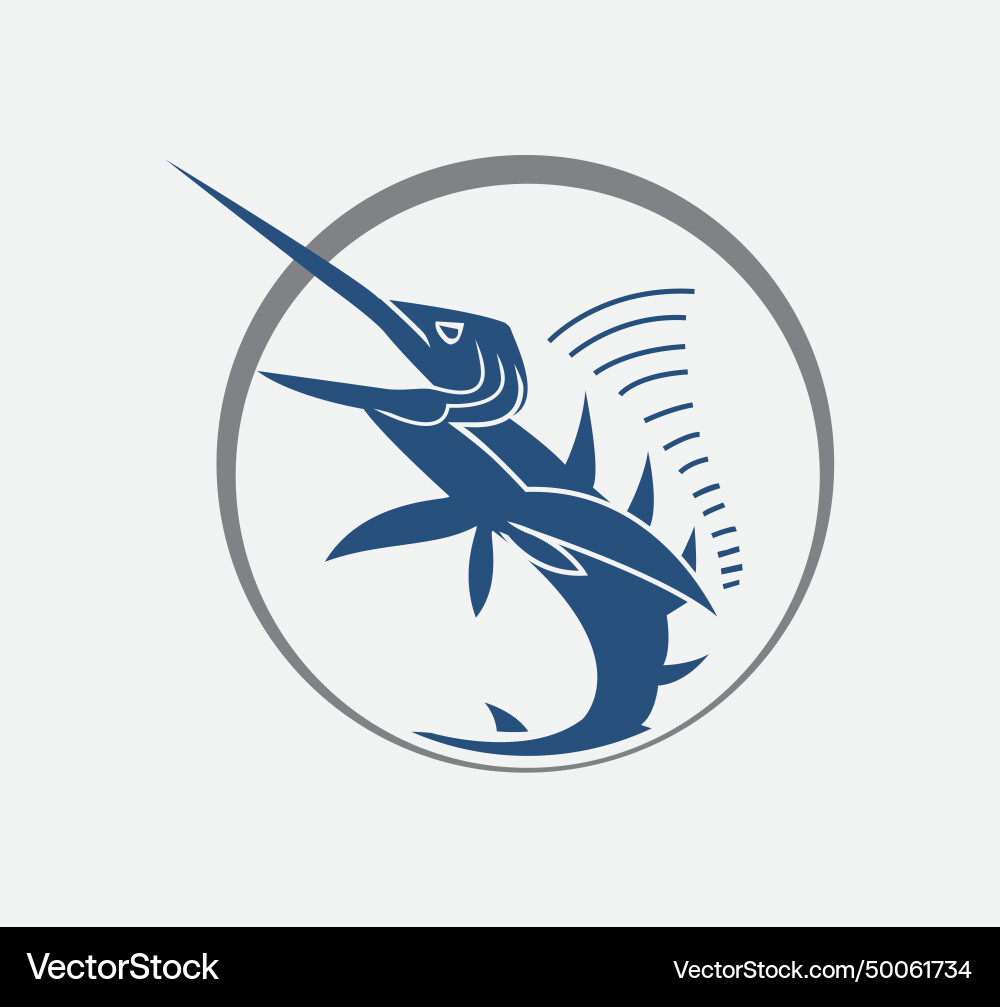 Marlin fish logo symbol Royalty Free Vector Image