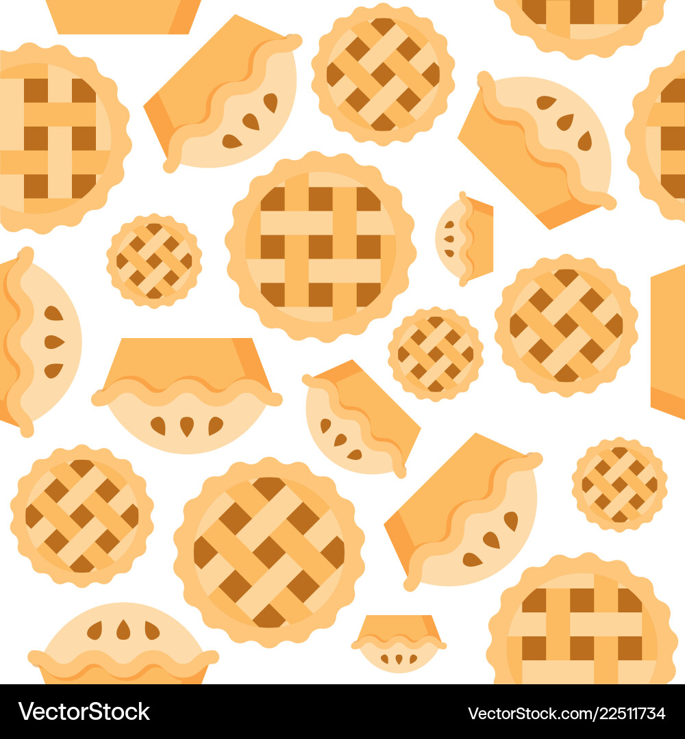 Pie seamless pattern bakery product flat design Vector Image