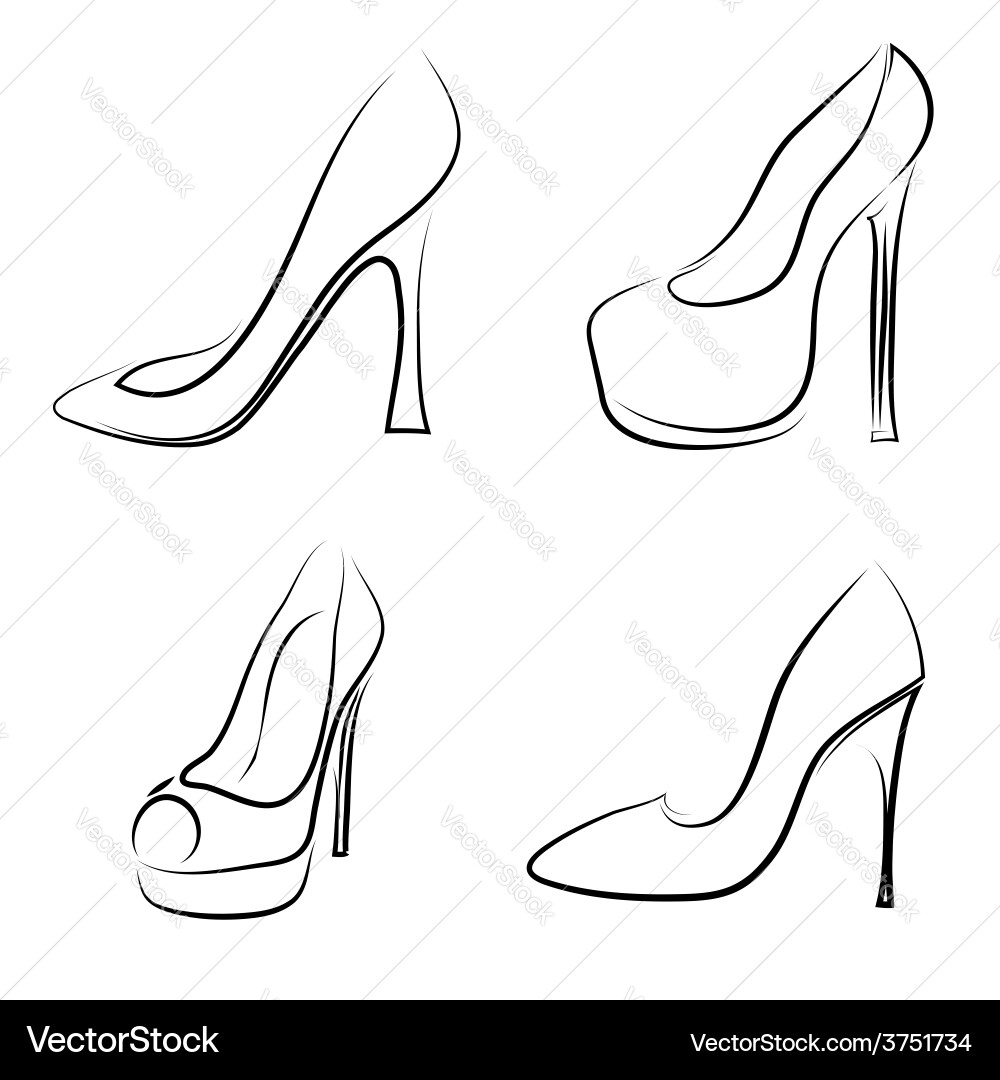 Woman shoes Royalty Free Vector Image - VectorStock