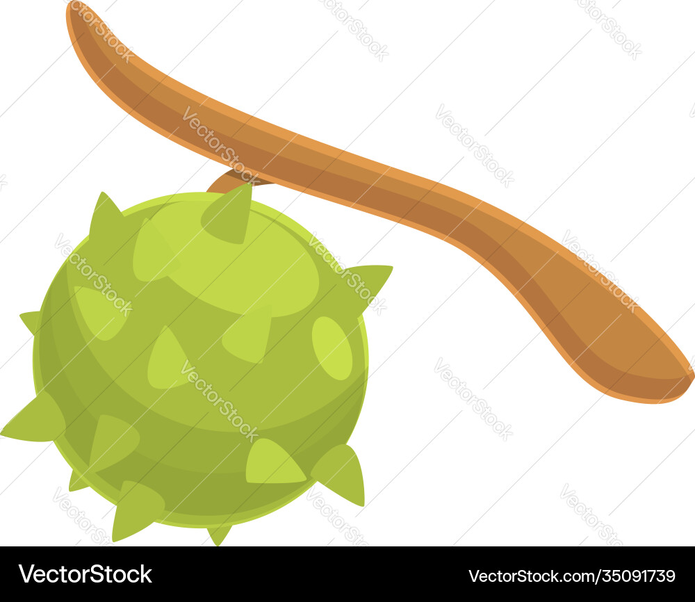Chestnut on branch tree icon cartoon style Vector Image