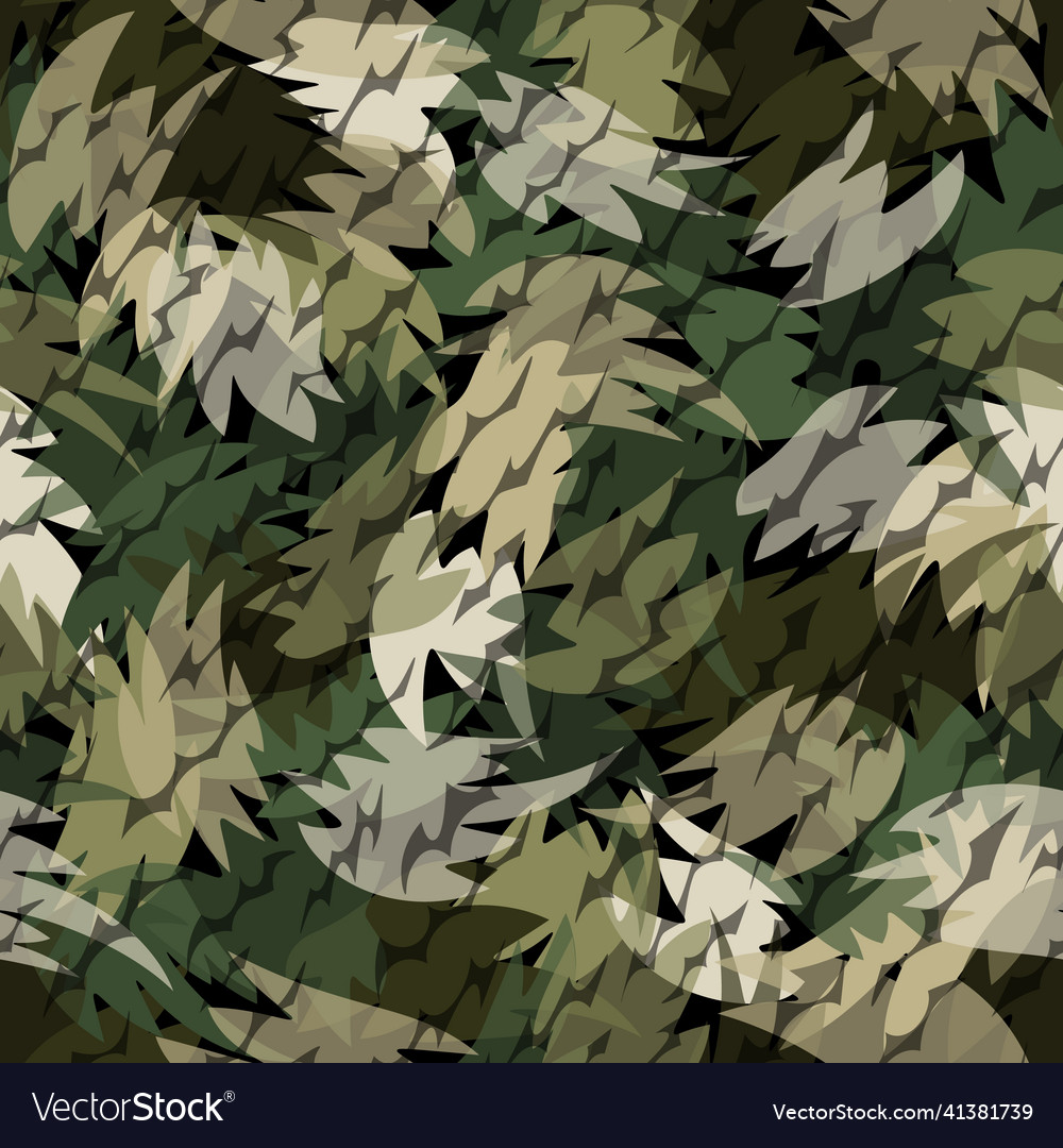 Jungle style camouflage seamless pattern print Vector Image